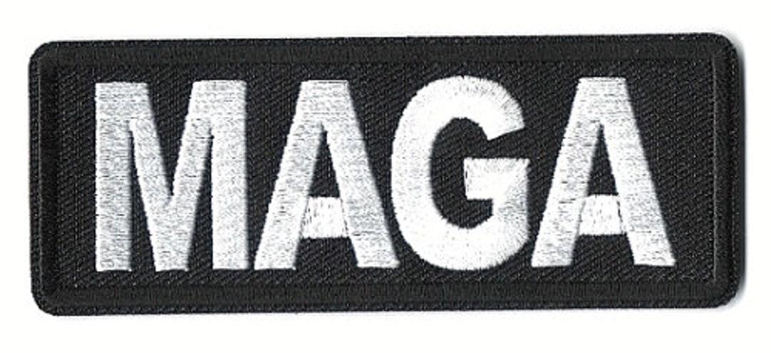 MAGA B/W Iron on Sew on Embroidered Patch 4" X 1 1/2 " - Etsy