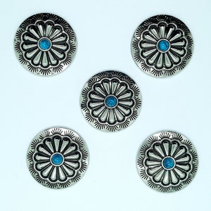 Southwest Native Style Flower Daisy #4 Concho / Conchos 1 3/16 " Five ...
