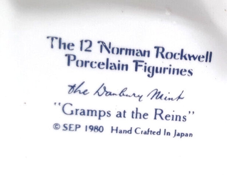 1980 Danbury Mint Norman Rockwell Porcelain Figurine Coll. Gramps at ...