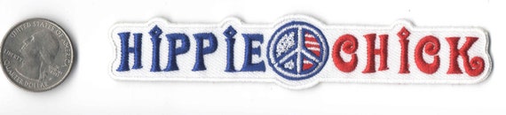 Hippie Chick Peace Sign Logo Iron on Sew on Embroidered Patch | Etsy