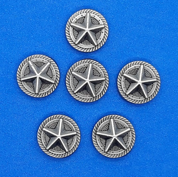 Western Style Star Pewter Conchos / Concho 9/16 Six | Etsy