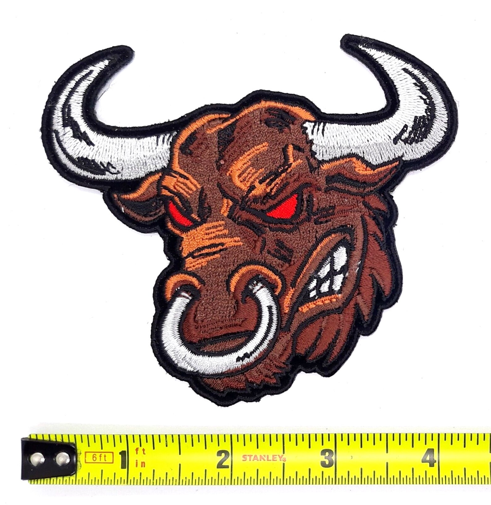 Raging Bull With Red Eyes Iron on Sew on Embroidered Patch 4 "x 3 1/2 ...