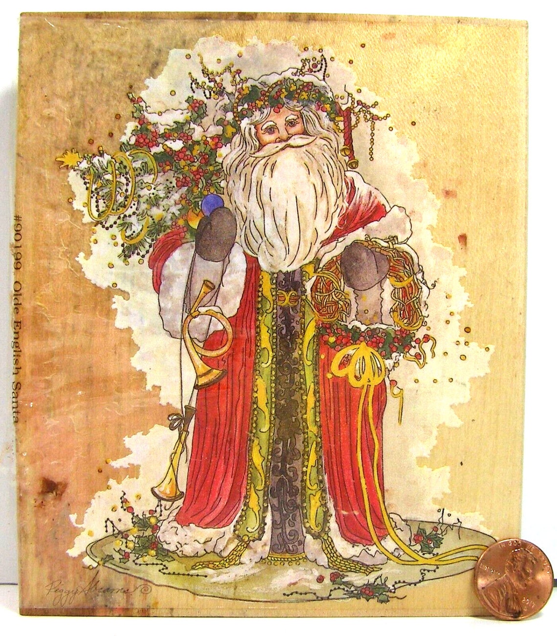 Christmas Rubber Stamp Stamps Happen #90199 Olde English Santa 5-1/2X4 ...