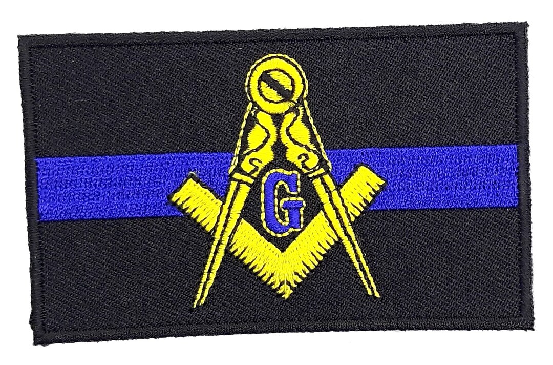 Mason's G Police Thin Blue Line Iron on Embroidered Patch 3 1/2" X 2 5/ ...