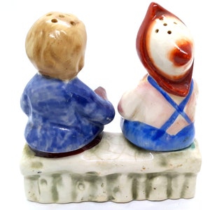 Little Boy Playing Accordion and Girl Singing Salt & Pepper Shakers ...