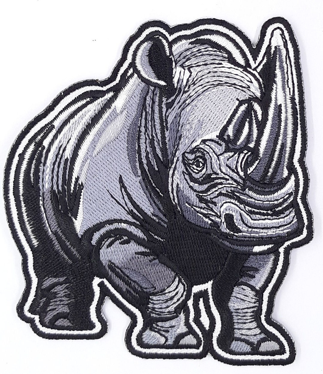 Rhino Rhinoceros Iron on Patch 3 1/2x 4 - Etsy