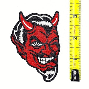 Smiling Winking Devil Satan Retro Iron on Sew on Embroidered Patch 2 1/4" X 3 1/4" - Etsy