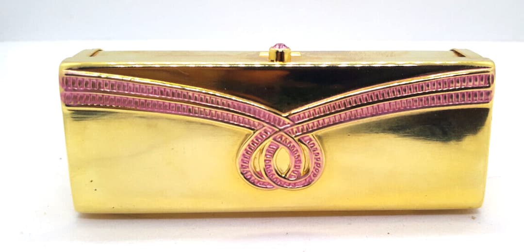 Estee Lauder Gold Pink Ribbon Lipstick Case Holder Compact W/ Mirror - Etsy