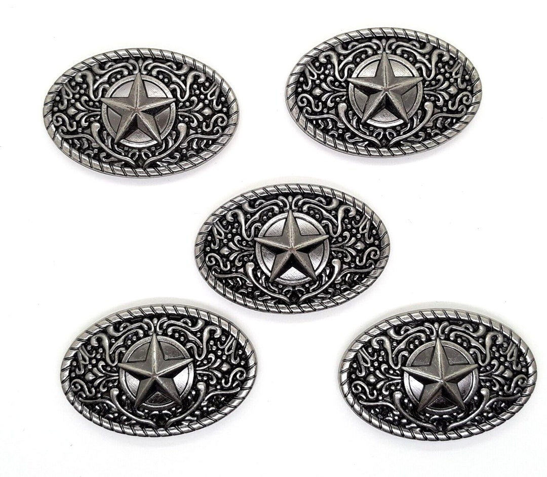 Lone Star Western Style Concho Conchos 1 3/4" X 1 1/8" Pewter Finish ...