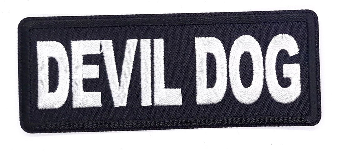 Devil Dog - Logo Iron on Sew on Embroidered Patch 4"x 1 1/2" - Etsy