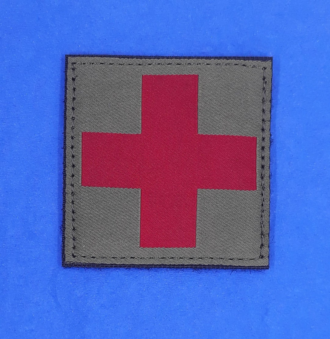 Medic Cross - Olive Green Hook & Loop Patch 2 5/8" Blackhawk EMT, First ...