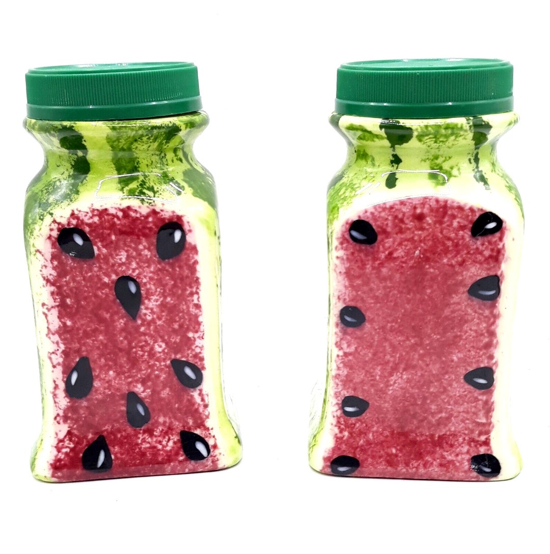 Large Ceramic Watermelon Themed Salt and Pepper Shakers 4 1/2" Tall - Etsy