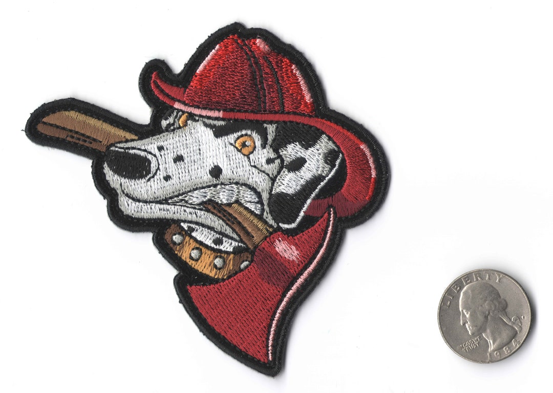 Fire Dog Dalmatian With Fire Axe Iron on Sew on Embroidered Patch 3.5 ...