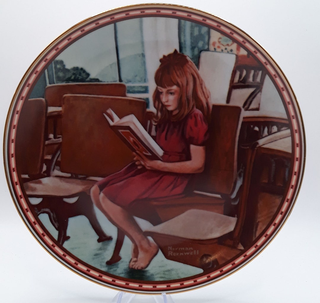 Worlds Away Norman Rockwell Plate Bradford Exchange 1988 Plate #14478A ...