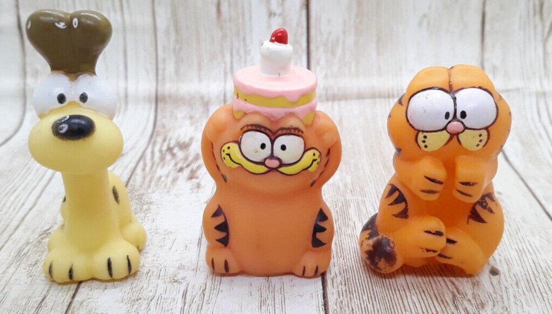 Three Garfield & Odie Pencil / Pen Toppers - Vintage Toys - Etsy