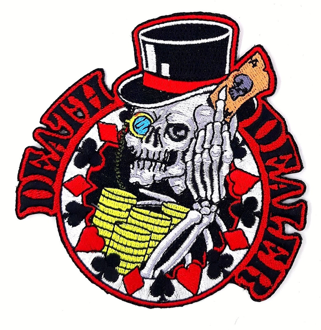 Death Dealer Skull / Top Hat Iron on Sew on Embroidered Patch 3 7/8 "x ...