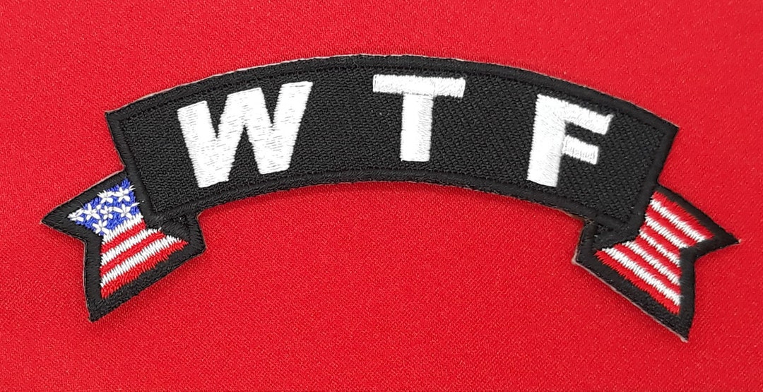 WTF US Flag Rocker Style Iron on Sew on Shoulder Patch 4"x 1 1/2" - Etsy