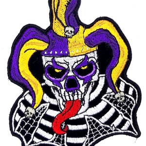 Insane Jester- Purple / Yellow Iron on Sew on Embroidered Patch 3 "x 4 ...