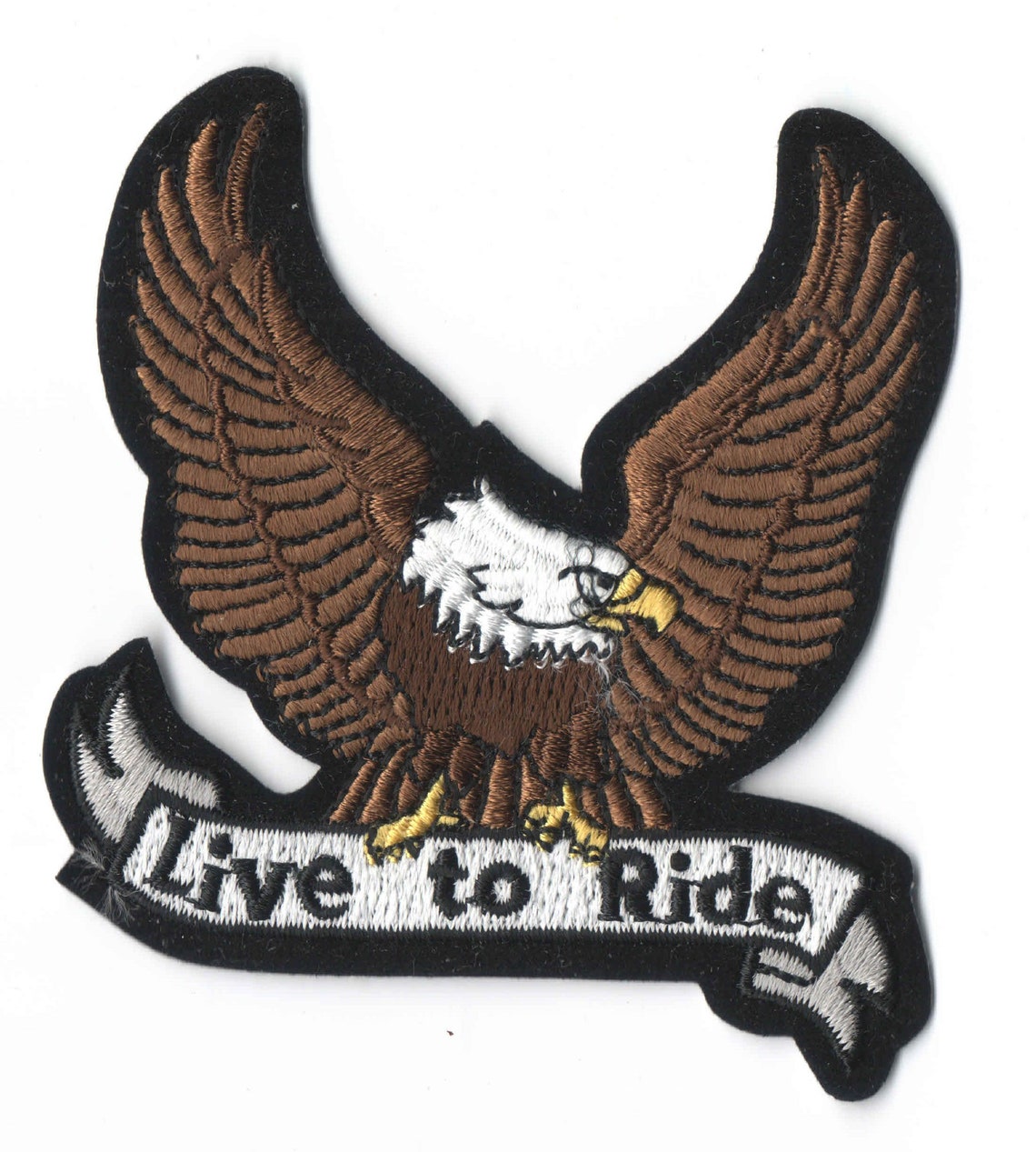 Eagle With Live to Ride Banner Sew-on Iron-on Embroidered Patch 3 1/4"x ...