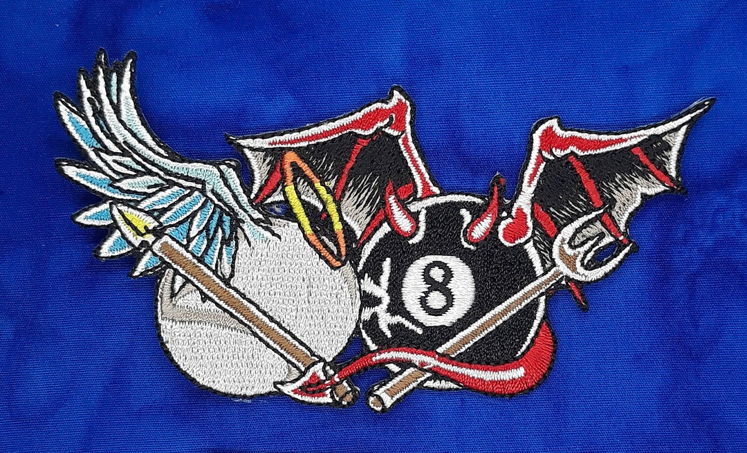 Devil 8 Ball Angel Cue Ball Iron on Sew on Embroidered Patch 4 - Etsy