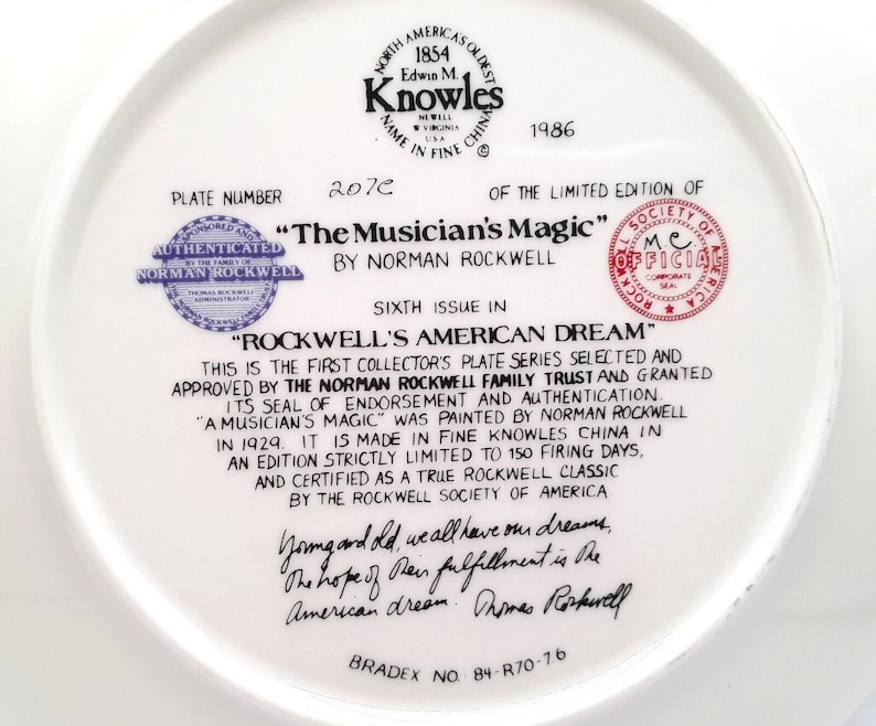 The Musician's Magic Norman Rockwell Plate Bradford - Etsy