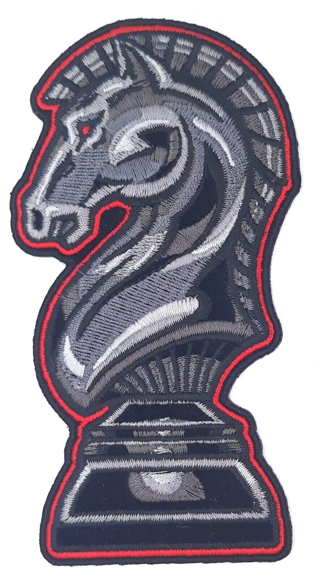 Black Knight Chess Piece Paladin Iron on Embroidered Patch 2 3/4 X 5 - Etsy
