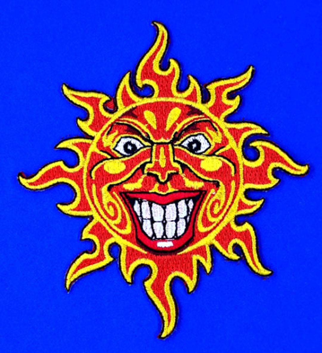 Evil Smiling Sun Sew-On Iron-On Patch Brodé 3 1/2 X 4 - Etsy France