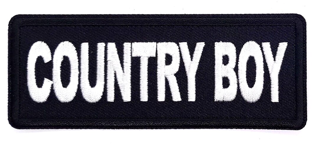 Country Boy - Logo Iron on Sew on Embroidered Patch 4"x 1 1/2" - Etsy