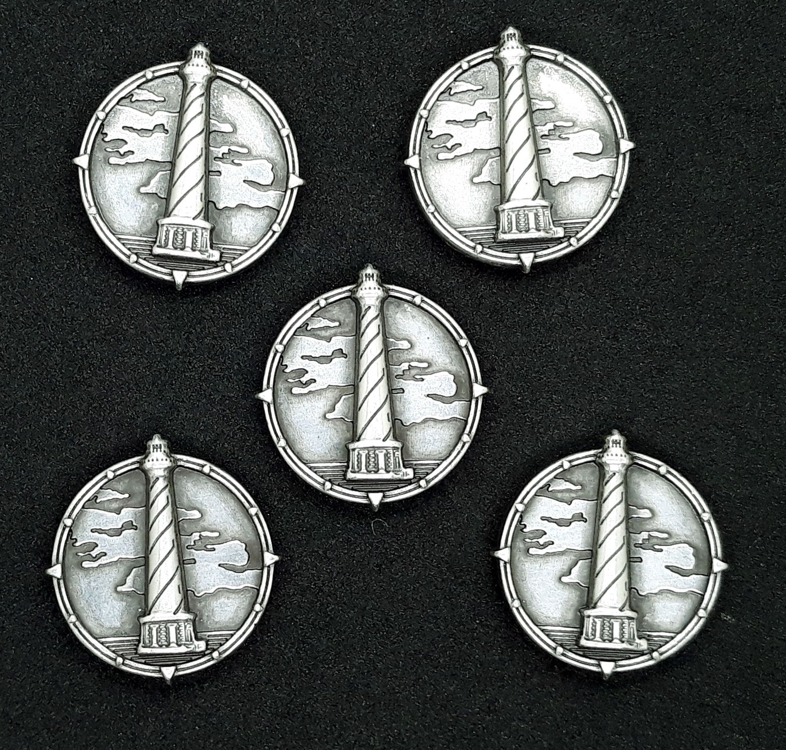 Lighthouse Seaside Conchos / Concho 5 Count With Mounting Screws Approx ...