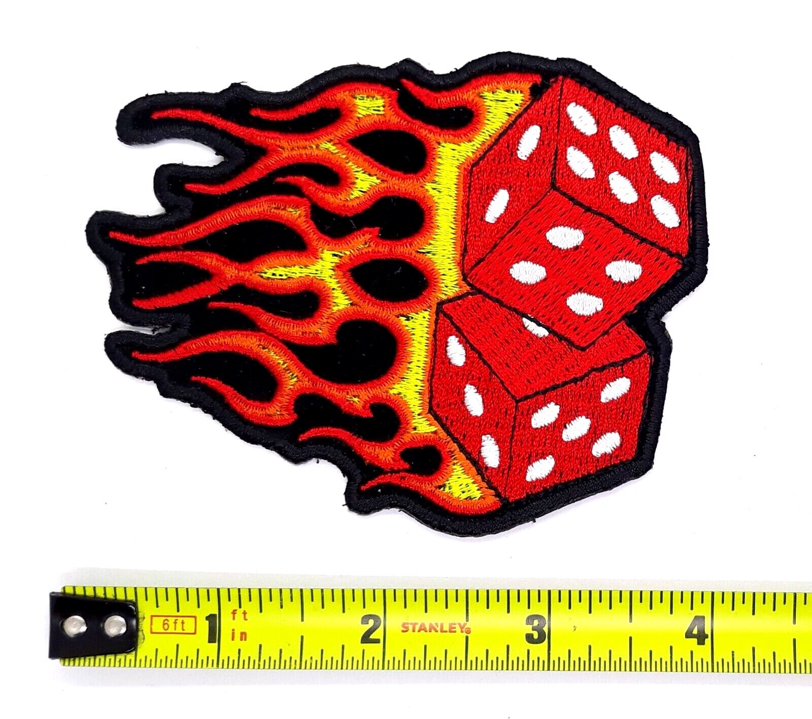 Red Flaming Dice Iron on Sew on Embroidered Patch 4x 3 - Etsy