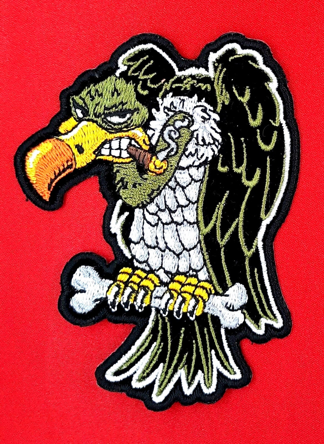 Cartoon Vulture Perched on Bone Iron on Sew on Embroidered Patch - Etsy