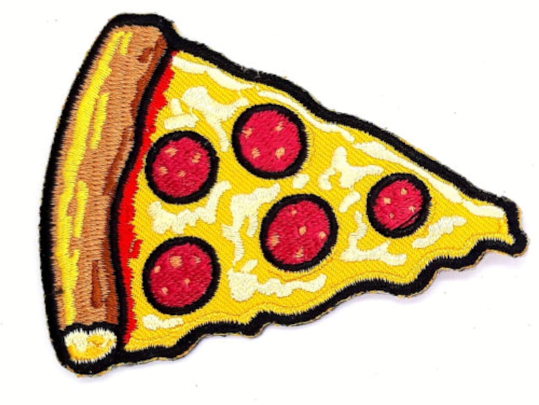 Pepperoni Pizza Slice Iron on Patch 3"x 2 3/8" - Etsy