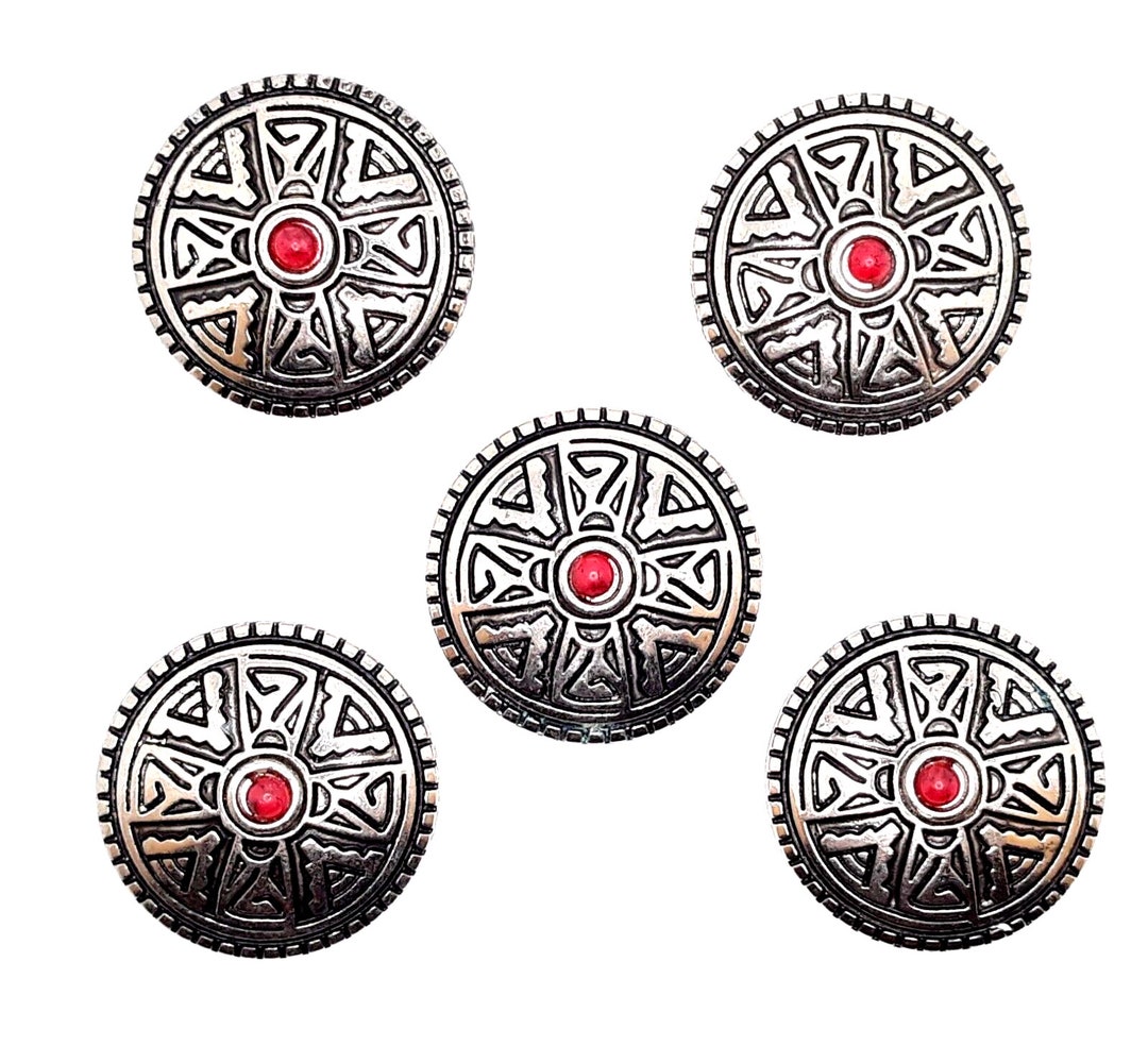 Southwest Native Style Cross Conchos 1 1/8" Five Count Red Center - Etsy