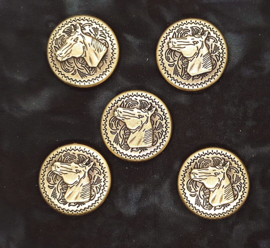 Horse Head Western Style Concho / Conchos 1 Five Count Bronze - Etsy