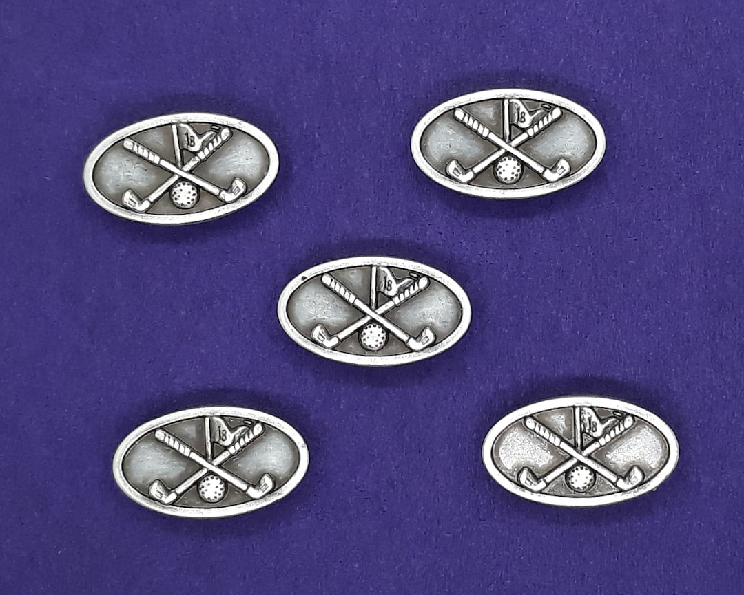 18th Hole Crossed Golf Clubs Small Concho / Conchos Approx. 1"x 1/2" - Etsy