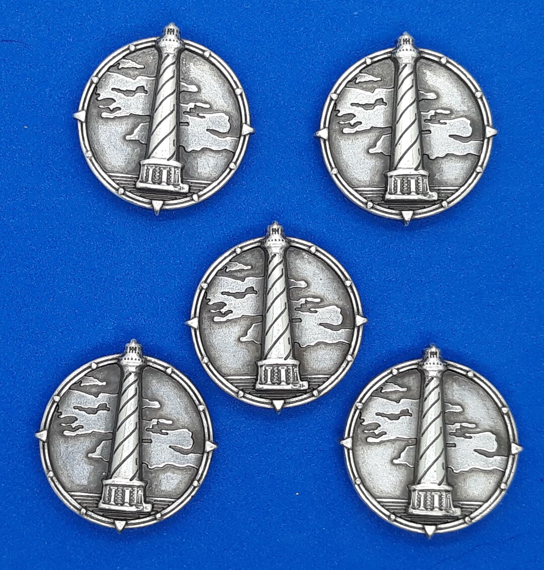 Lighthouse Seaside Conchos / Concho 5 Count With Mounting Screws Approx ...