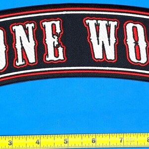 Lone Wolf Red & White Border Rocker Style Large Iron on Sew on - Etsy
