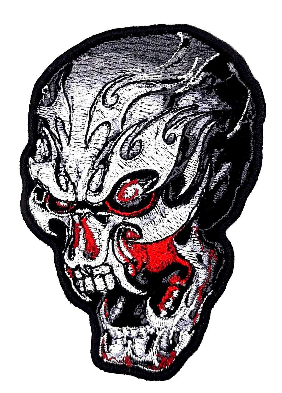 Chromed Vampire Skull Iron on Embroidered Patch 2 3/4 x 4 - Etsy
