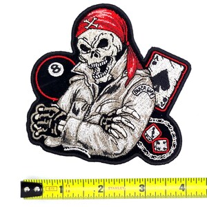 Biker Gambler for Life Iron on Sew on Embroidered Back Patch 4" X 4" - Etsy