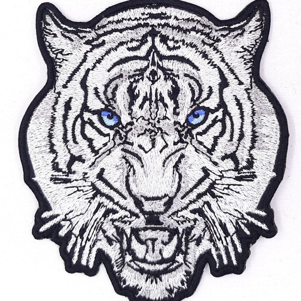 Blue and White Tiger Patch - Etsy
