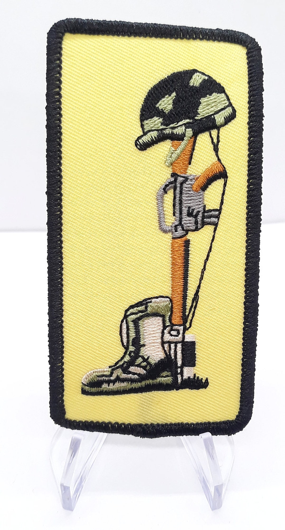 Fallen Heroes Boots, Helmet, Rifle Iron-on Sew-on Embroidered Patch 2"x ...