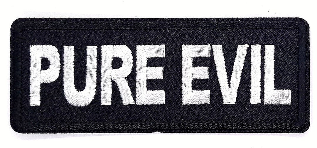 Pure Evil - Logo Iron on Sew on Embroidered Patch 4"x 1 1/2" - Etsy