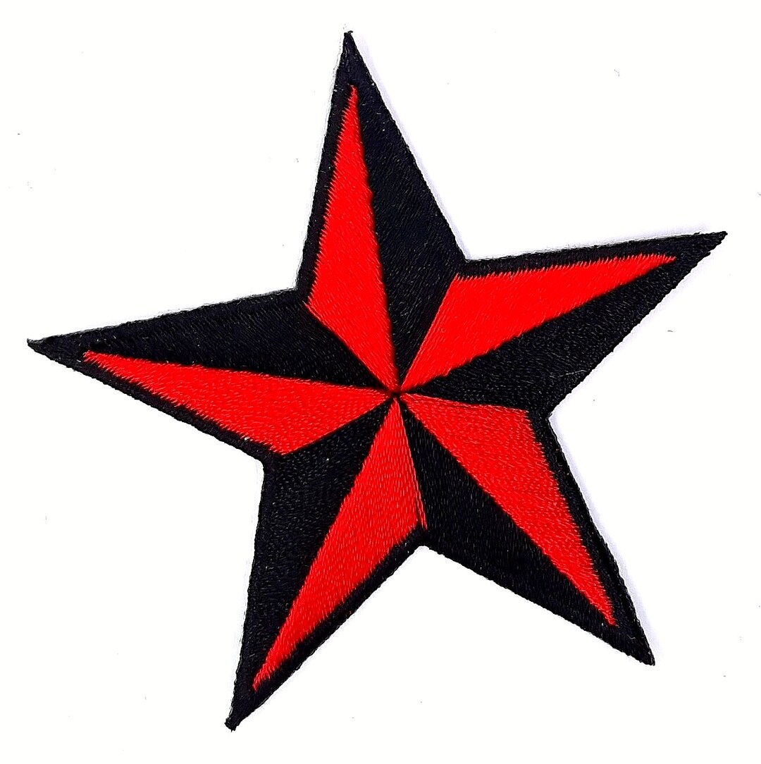 Red Nautical Star Iron on Embroidered Patch 3" X 3" - Etsy