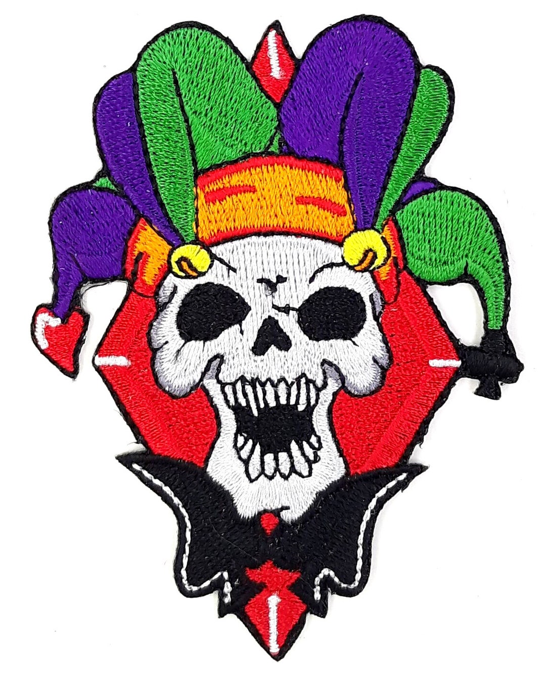 Jester -skull Iron on Sew on Embroidered Patch 2 5/8"x 3 1/2" - Etsy