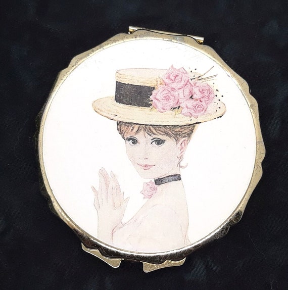 Vintage Gold Tone Edwardian Era Design Compact Hand M… - Gem
