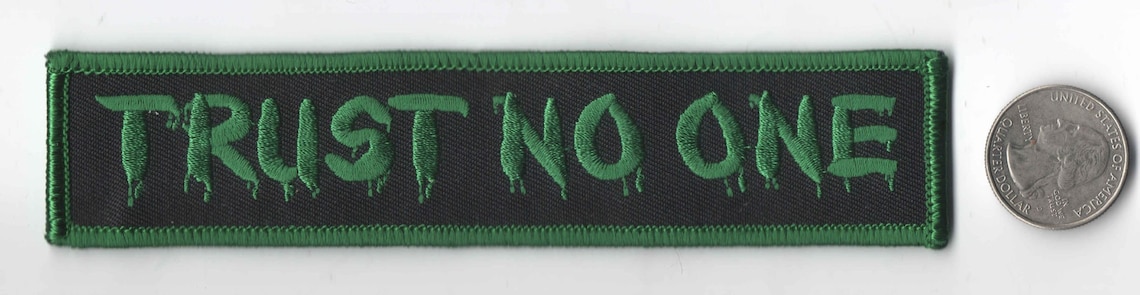 Trust No One Green & Black Logo Sew-On Iron-On Embroidered | Etsy