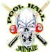 Pool Hall Junkie Skull & Crossed Cue Sticks Iron on Embroidered Patch 3 ...