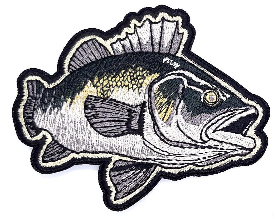 Largemouth Bass - Fish #2 Iron on Embroidered Patch 3 1/2" X 2 3/4" - Etsy