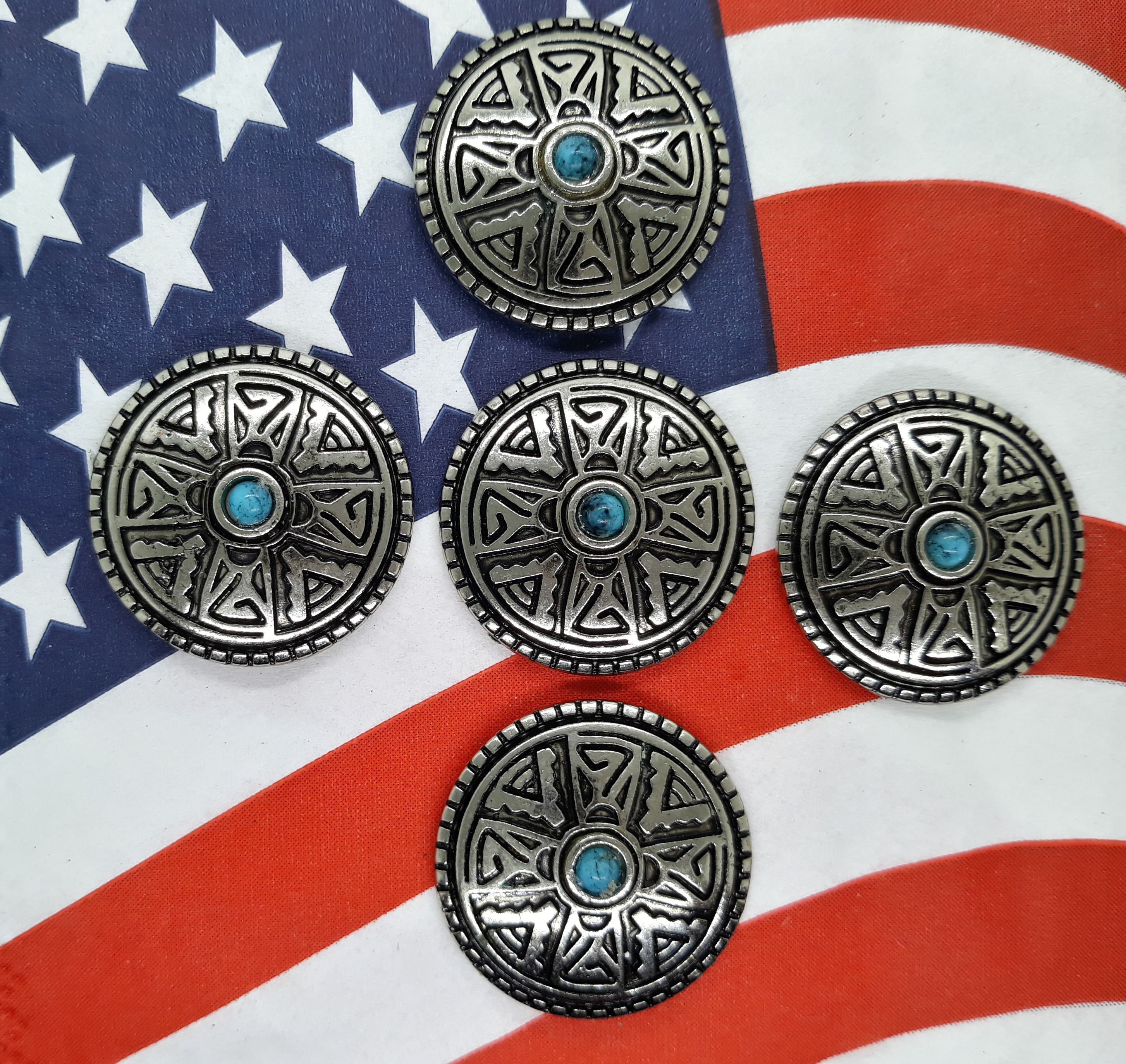 Southwest Style Cross Concho / Conchos 1 1/8 Five Count | Etsy