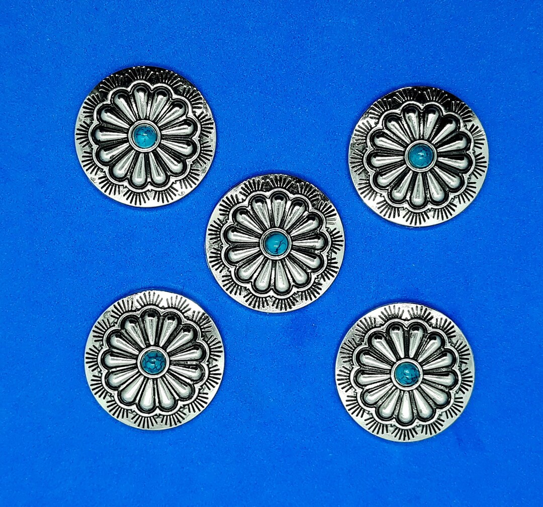 Southwest Native Style Flower Daisy #4 Concho / Conchos 1 3/16 " Five ...